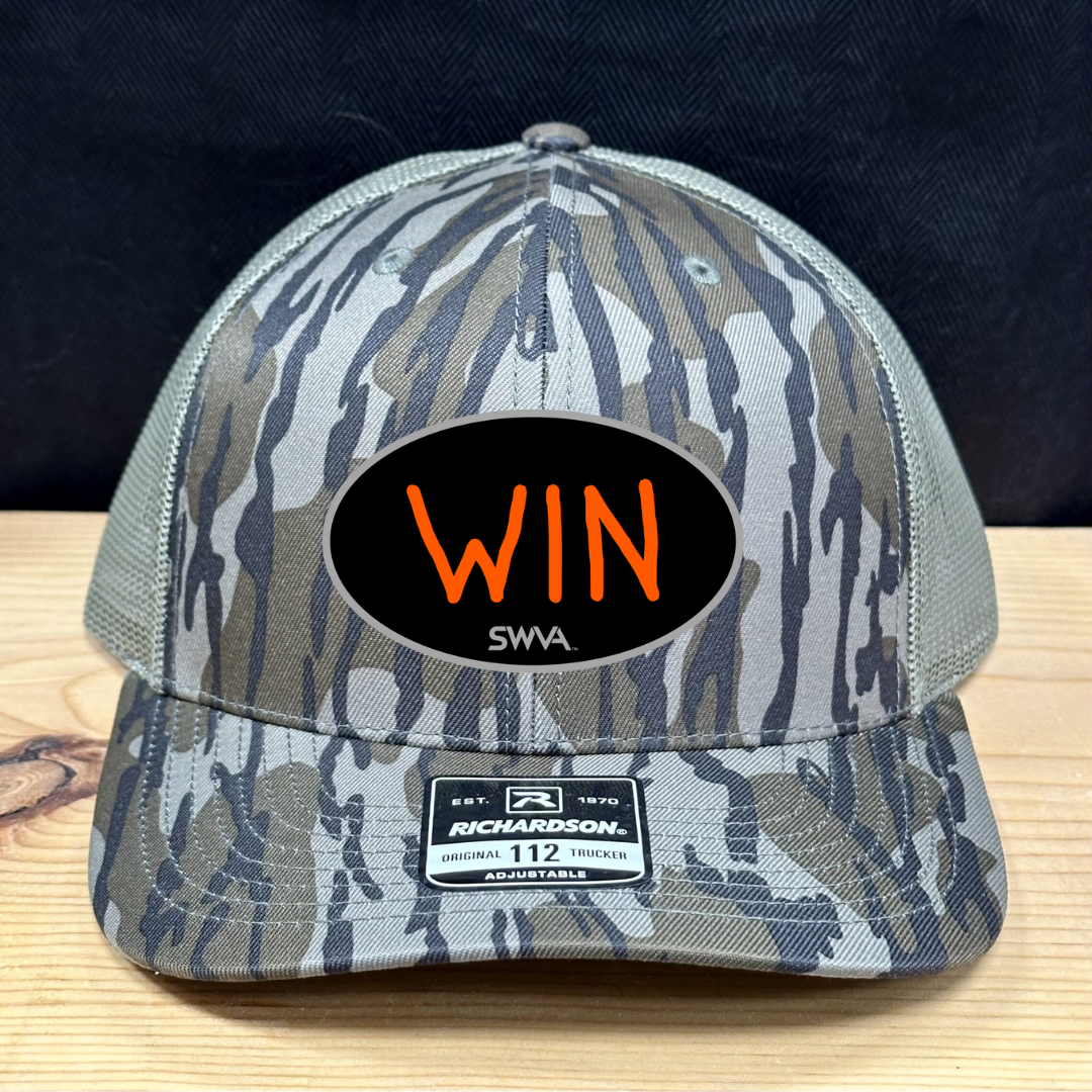 PRE-ORDER: WIN Patch Hat - Bottomland Camo – The SWVA Shop